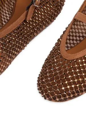 LE SILLA Gilda Crystal-embellished Ballet Flats - Brown