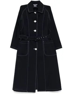 Thom Browne Single-breasted Patch-pocket Coat - 415 Navy