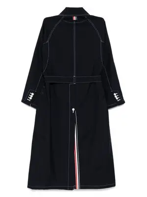Thom Browne Single-breasted Patch-pocket Coat - 415 Navy