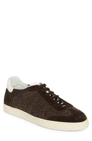 Brunello Cucinelli Mixed Media Low Top Sneaker