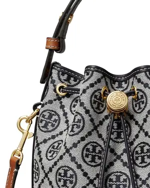 Tory Burch T Monogram Mini Bucket Bag - Navy