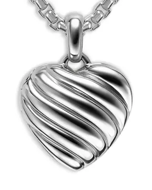 David Yurman Sculpted Cable Heart Locket - Silver