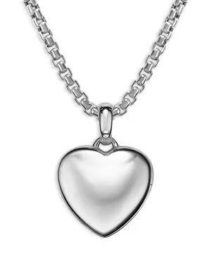 David Yurman Sculpted Cable Heart Locket - Silver