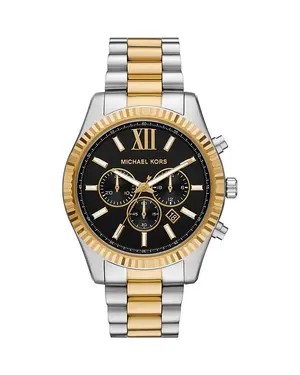 Michael Kors Chronograph Two-tone Stainless Steel Watch - Black/two Tone