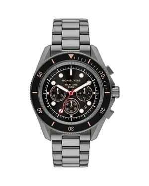 Michael Kors Maritime Chronograph Stainless Steel Watch, 45mm - Black/black