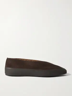 Le Monde Beryl Le Monde Beryle Shearling-lined Suede Ballet Flats - Brown