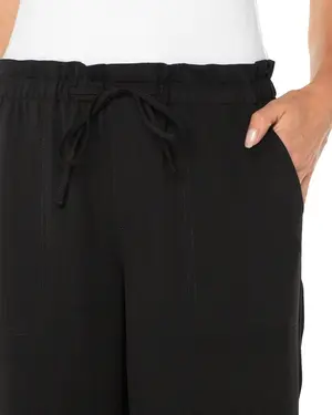 LIVERPOOL Tie Waist Ankle Pants - Black