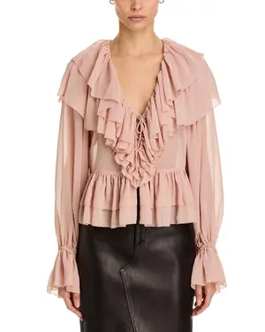 Ronny Kobo Soraya Ruffled Blouse