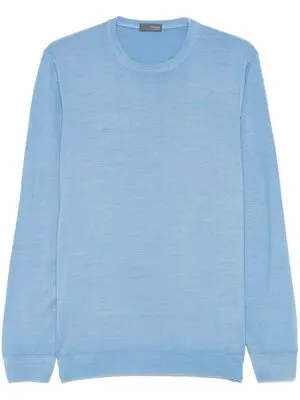 DRUMOHR Merino Wool Crew-neck Sweater - Blue