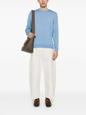 DRUMOHR Merino Wool Crew-neck Sweater - Blue