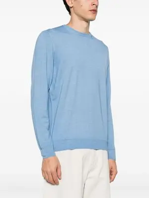 DRUMOHR Merino Wool Crew-neck Sweater - Blue