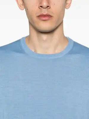 DRUMOHR Merino Wool Crew-neck Sweater - Blue