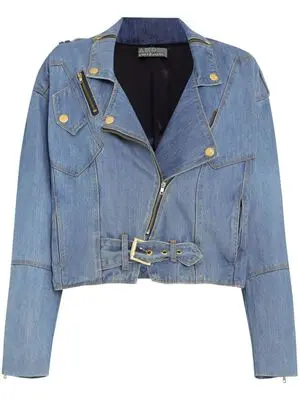 AMAPO Denim Biker Jacket - Blue