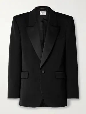 Saint Laurent Satin-trimmed Wool Blazer