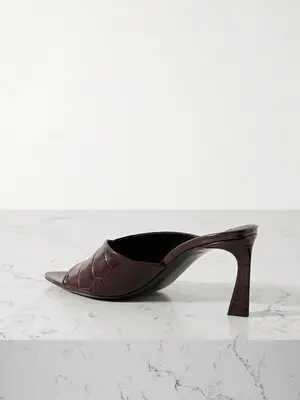 Victoria Beckham Croc-effect Leather Sandals