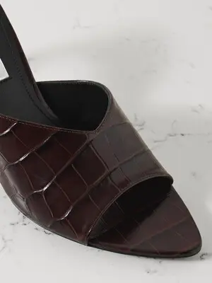 Victoria Beckham Croc-effect Leather Sandals