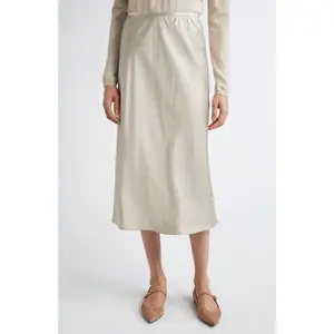 Max Mara Carnet Silk Satin Midi Skirt