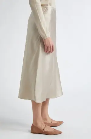 Max Mara Carnet Silk Satin Midi Skirt