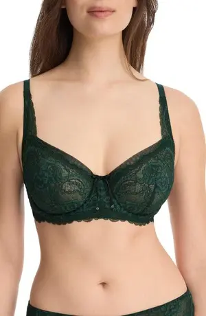 SKARLETT BLUE Minx Lace Balconette Bra Spruce