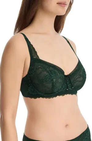 SKARLETT BLUE Minx Lace Balconette Bra - Spruce