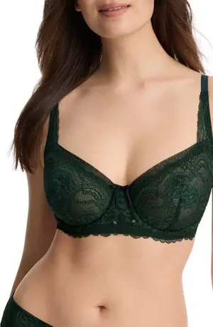 SKARLETT BLUE Minx Lace Balconette Bra - Spruce