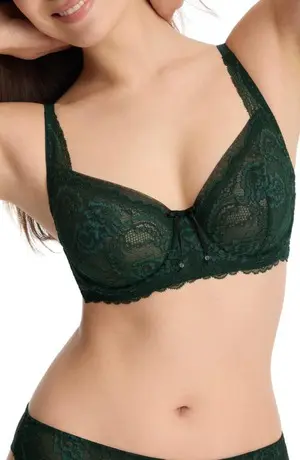 SKARLETT BLUE Minx Lace Balconette Bra - Spruce