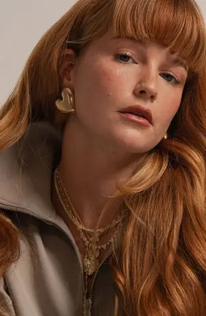 SHYMI Oversize Puffy Heart Statement Earrings