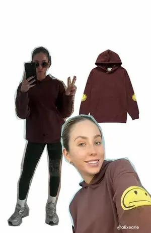 SAMII RYAN Smiley Oversized Hoodie - Brown