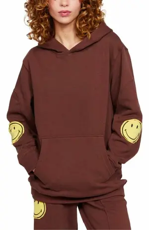 SAMII RYAN Smiley Oversized Hoodie - Brown