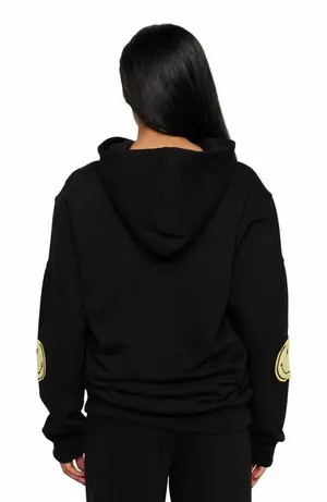 SAMII RYAN Smiley Oversized Hoodie - Black