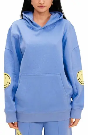 SAMII RYAN Smiley Oversized Hoodie - Blue