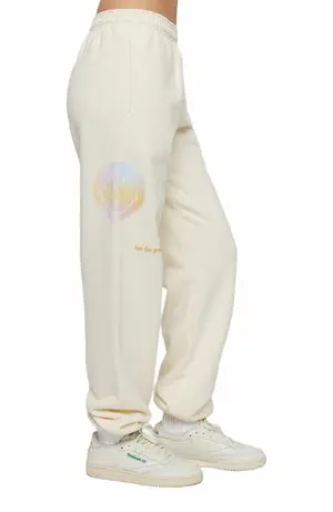 SAMII RYAN Smiley Radiate Happiness Sweatpants - Cream