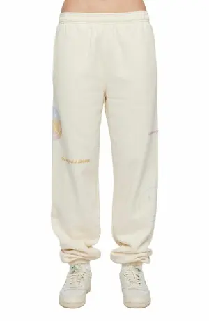 SAMII RYAN Smiley Radiate Happiness Sweatpants - Cream