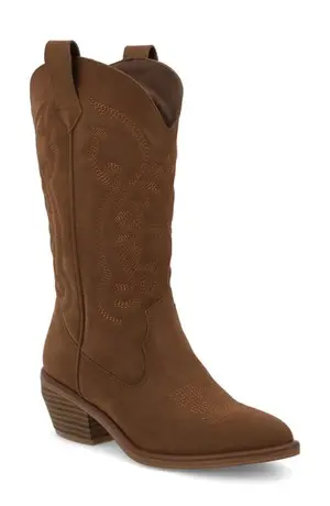 Mia Kelsha Metallic Western Boots - Chocolate