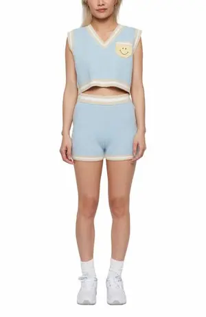 SAMII RYAN Smiley Wimbledon Knit Shorts