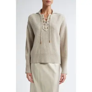 Max Mara Eccelso Lace-up Wool & Cashmere Sweater
