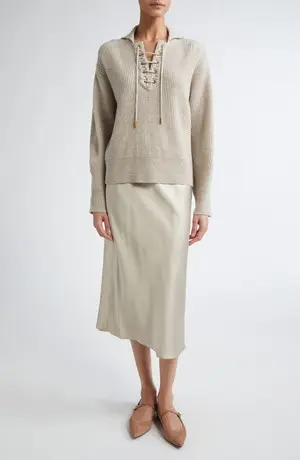 Max Mara Eccelso Lace-up Wool & Cashmere Sweater