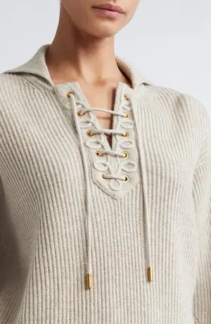 Max Mara Eccelso Lace-up Wool & Cashmere Sweater