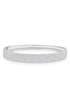 SHYMI Five Row Pavé Bangle Bracelet - Silver