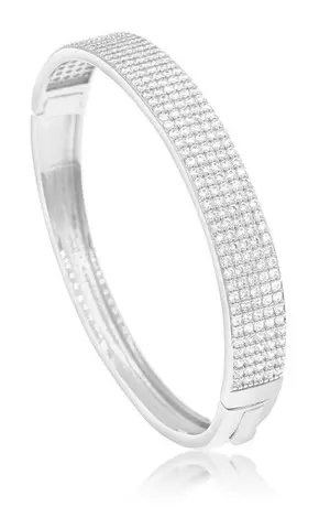 SHYMI Five Row Pavé Bangle Bracelet - Silver