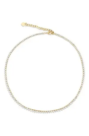 SHYMI SHYMI Three Prong Round Graduated Tennis Necklace