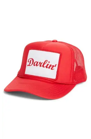 FRIDAY FEELIN’ Darlin' Patch Trucker Hat - Red