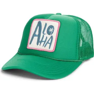 FRIDAY FEELIN’ Friday Feelin’ Aloha Patch Trucker Hat Green