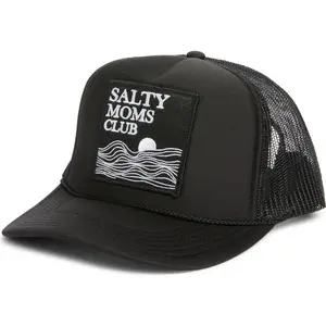 FRIDAY FEELIN’ Salty Moms Club Patch Trucker Hat - Black