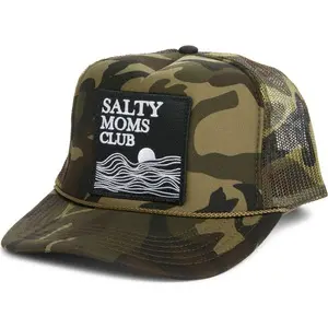 FRIDAY FEELIN’ Salty Moms Club Patch Trucker Hat - Camo