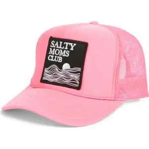 FRIDAY FEELIN’ Salty Moms Club Patch Trucker Hat - Pink