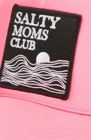 FRIDAY FEELIN’ Salty Moms Club Patch Trucker Hat - Pink