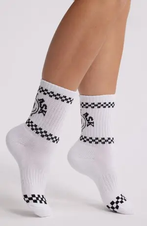 FRIDAY FEELIN’ Crew Socks - White
