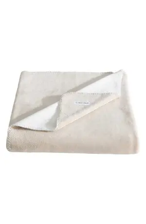 CALVIN KLEIN HOME Modern Reversible Throw Blanket - Light Beige