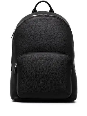BOSS Grained Leather Backpack - Black